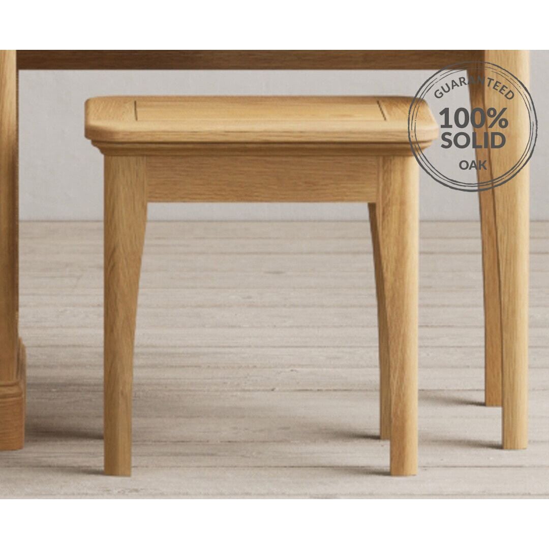 Ashton Solid Oak Dressing Stool | Oak Furniture Superstore