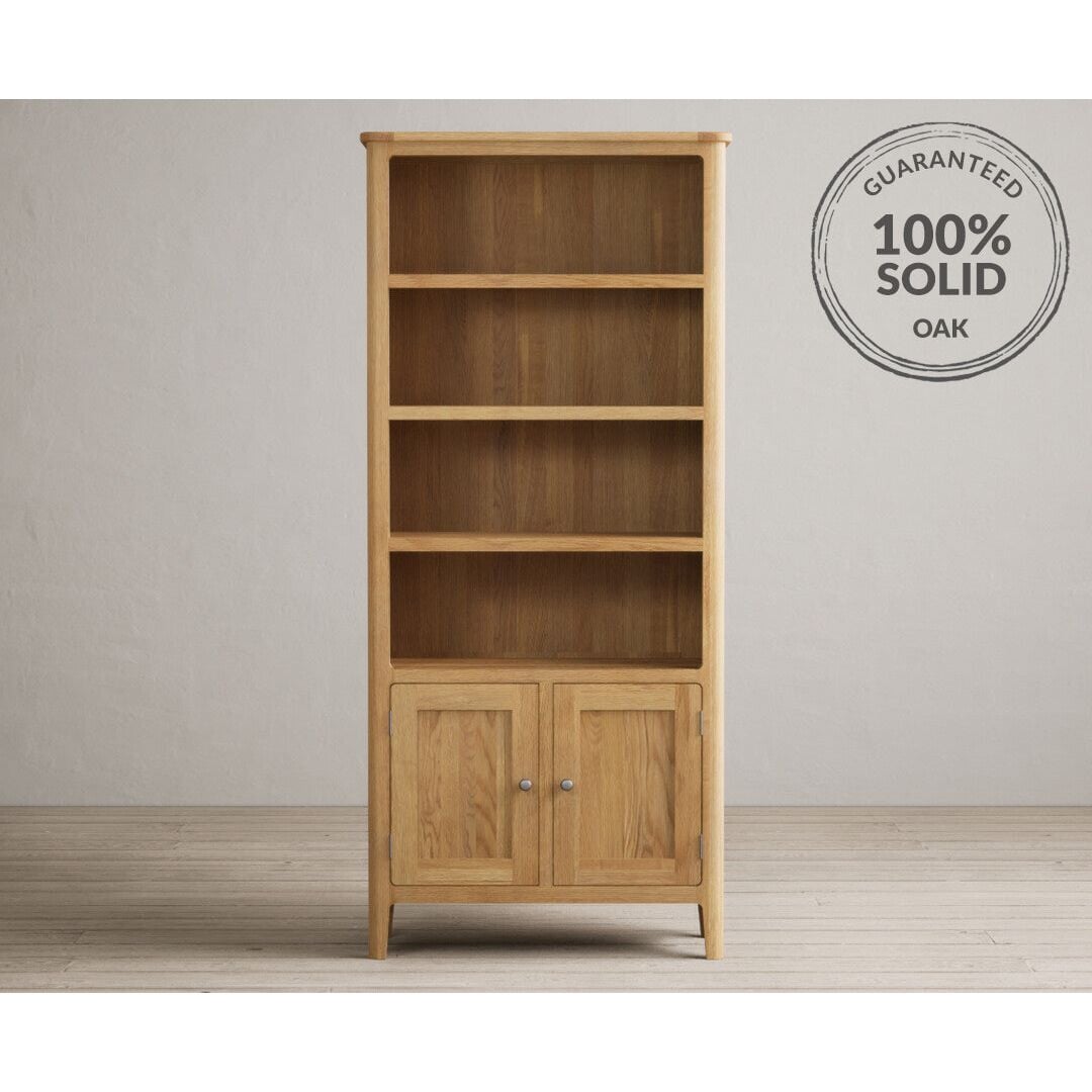 Sheringham Solid Oak Tall Bookcase | Oak Furniture Superstore
