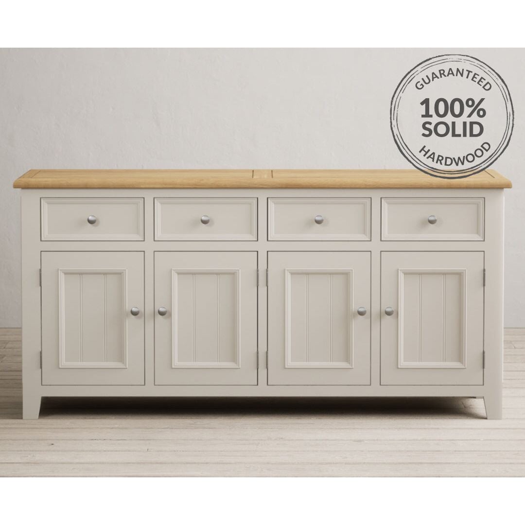 Hemsby Oak and Soft White Painted Extra Large Sideboard | Oak Furniture ...