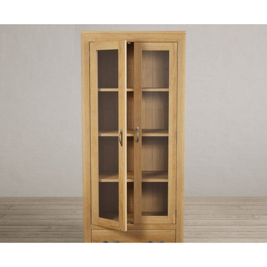 Bellingham Solid Oak Glazed Display Cabinet | Oak Furniture Superstore