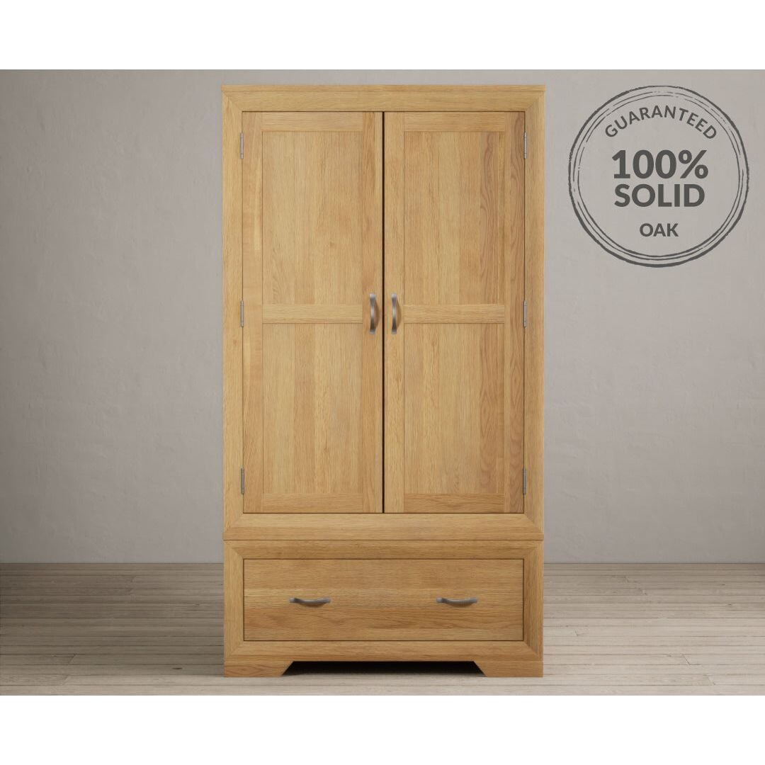 Bellingham Solid Oak Double Wardrobe | Oak Furniture Superstore