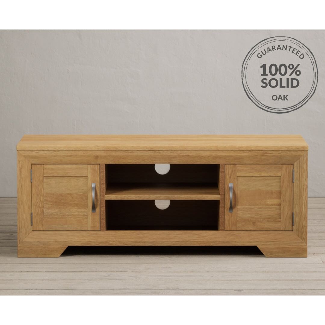 Bellingham Solid Oak Super Wide TV Cabinet | Oak Furniture Superstore