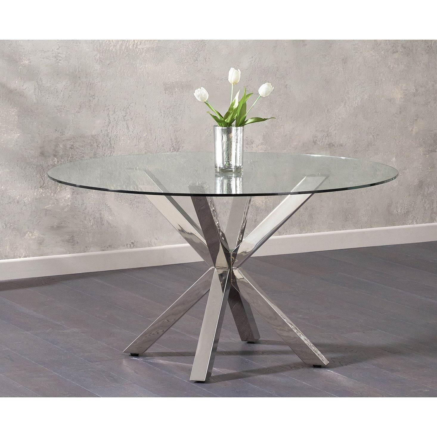 Rio Round Glass Dining Table | Oak Furniture Superstore