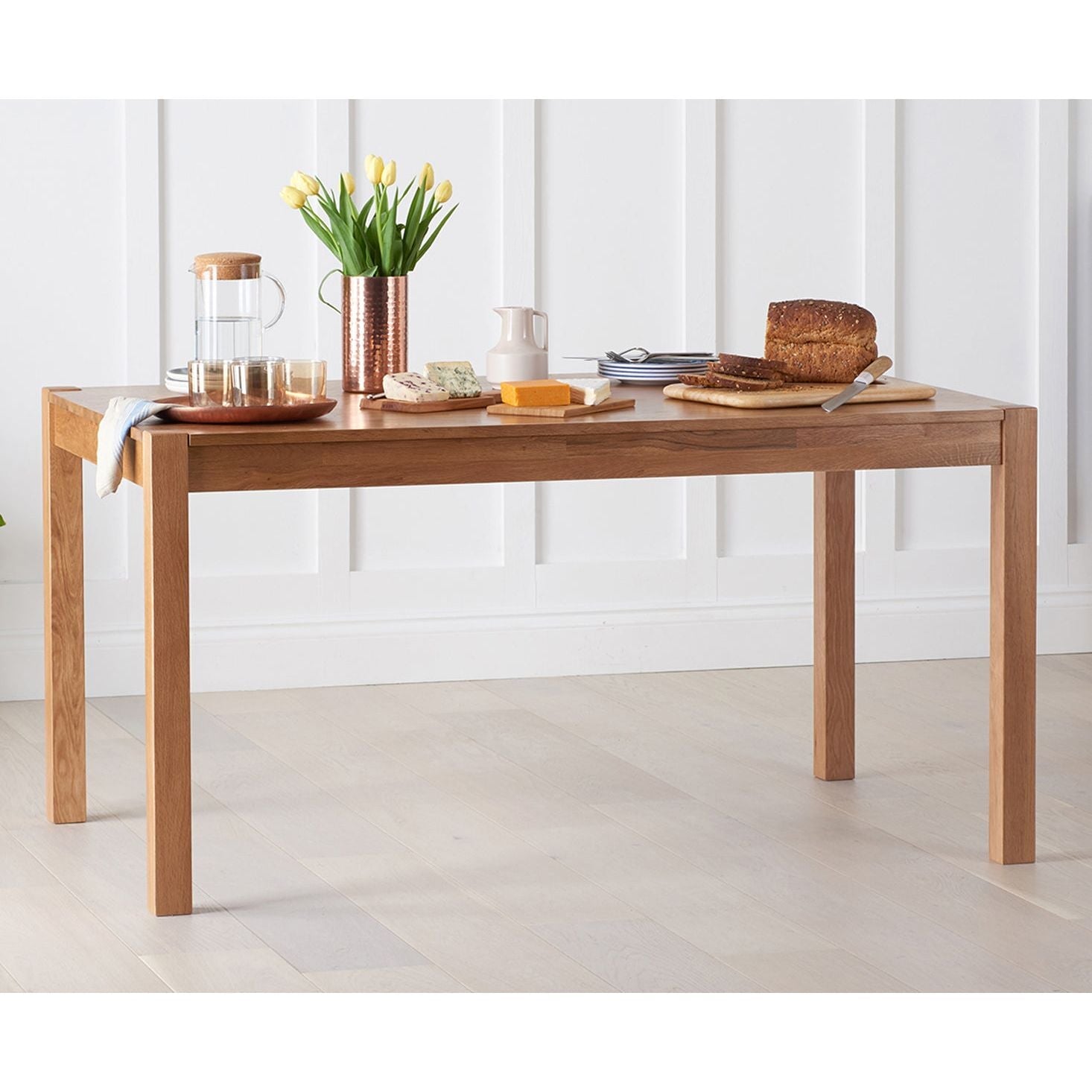 Oakley Solid Oak 150cm Dining Table | Oak Furniture Superstore